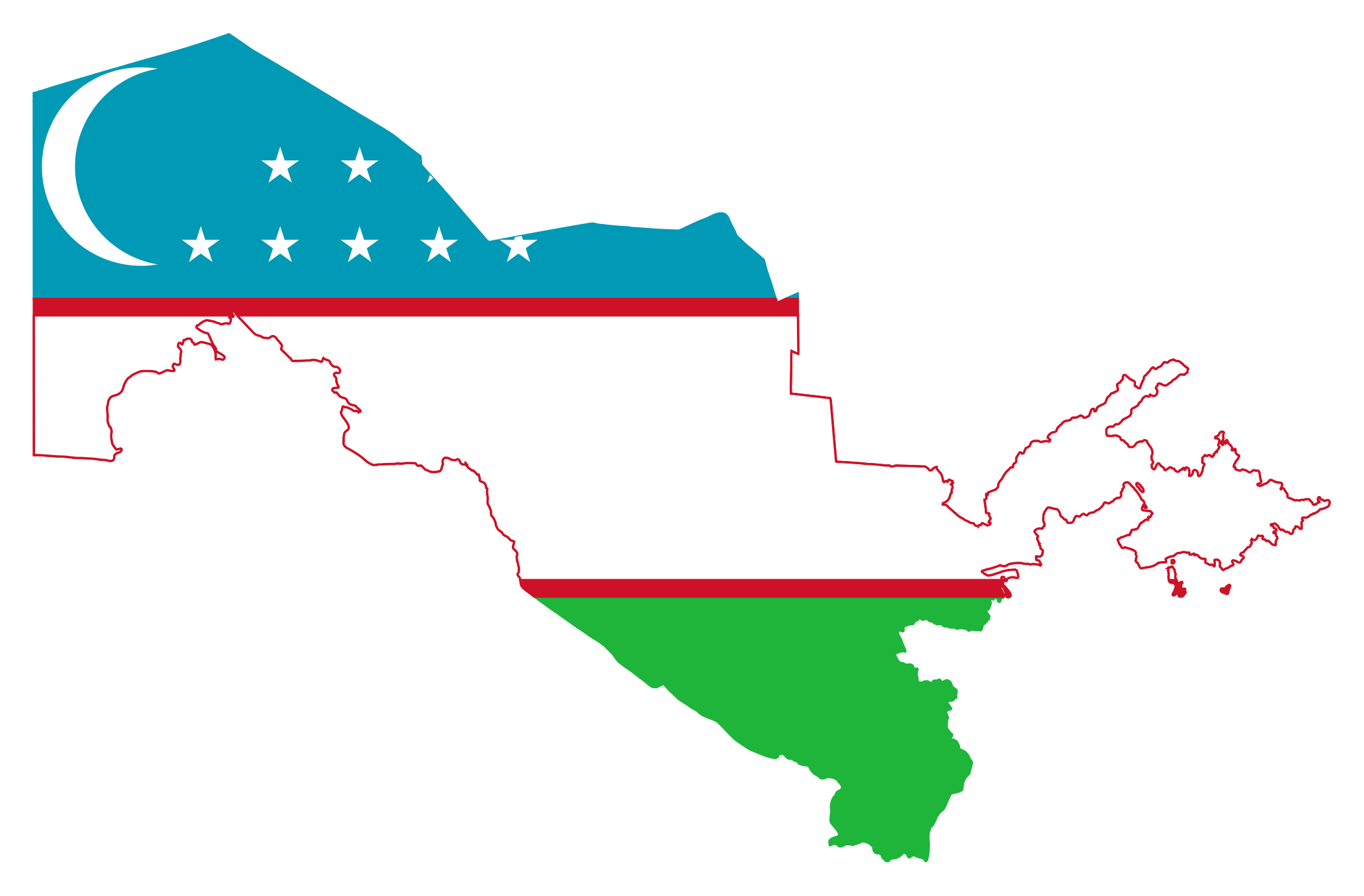 Grande mapa de la bandera de Uzbekistán | Uzbekistán | Asia | Mapas del ... Grande mapa de la bandera de Uzbekistán | Uzbekistán | Asia | Mapas del ...