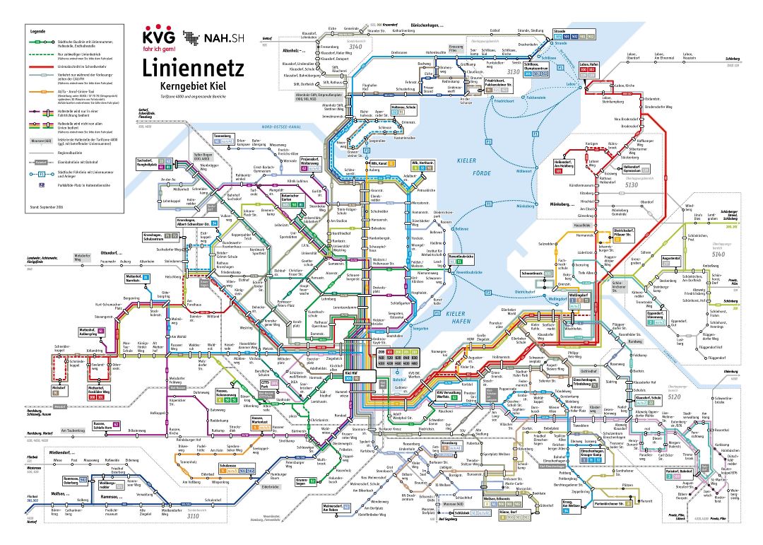 El transporte público gran mapa detallado de la red de la ciudad de ...