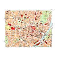 Gran mapa detallado de la parte central de la ciudad de Múnich | Múnich ...