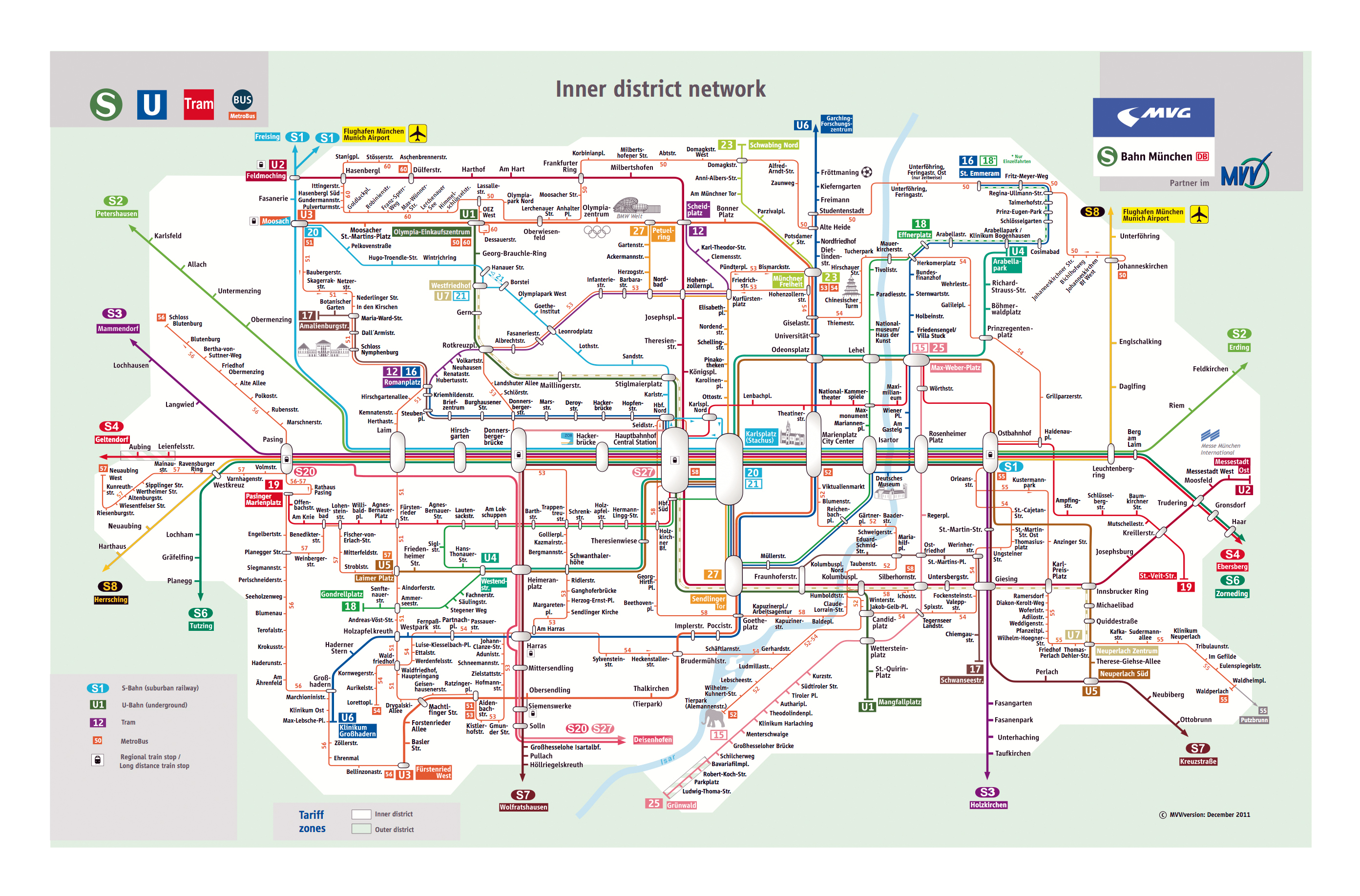 Mapa grande transporte público detallado de la ciudad de Múnich - 2012 ...
