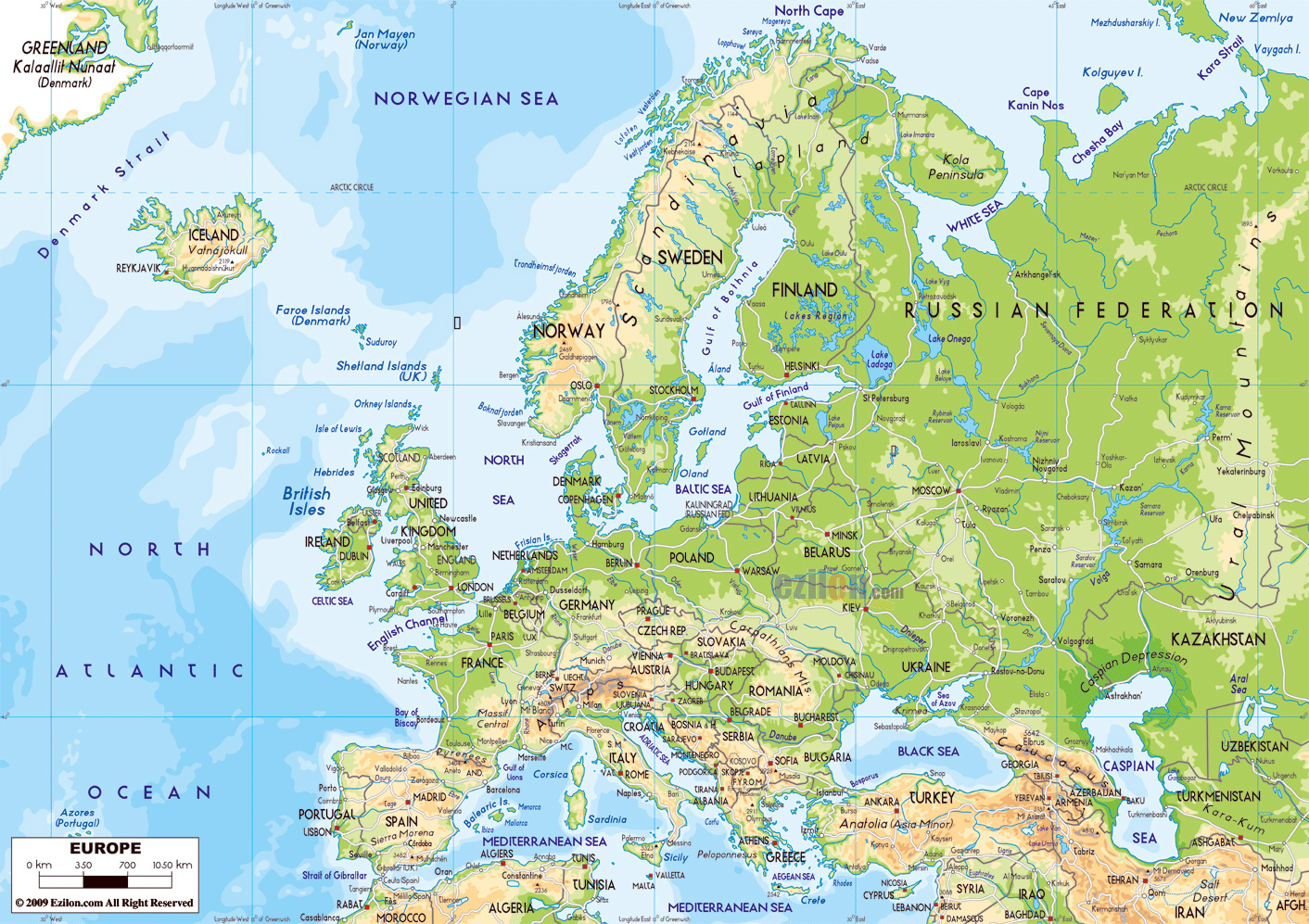 Mapa F sico Grande De Europa Con Caminos Y Ciudades Principales Mapa F sico Grande De Europa Con Caminos Y Ciudades Principales