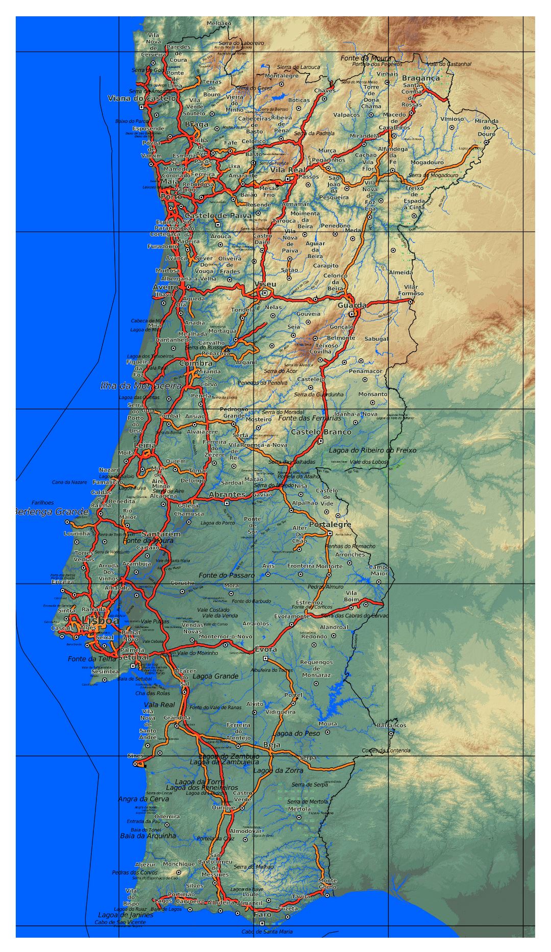 Grande Detallado De Carreteras Y Autopistas Mapa De Portugal Con Grande Detallado De Carreteras Y Autopistas Mapa De Portugal Con