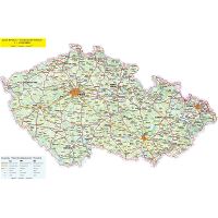 Mapa físico grande de República Checa con carreteras, ciudades y ...