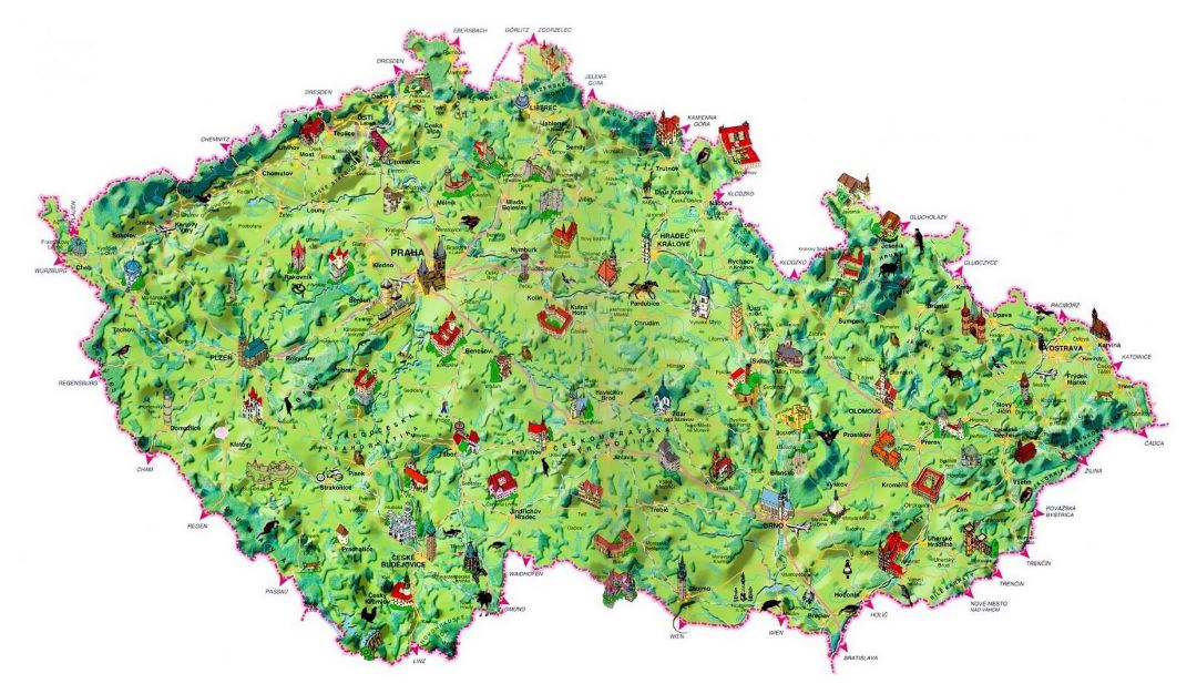 Mapa turístico de la República Checa | República Checa | Europa | Mapas ...